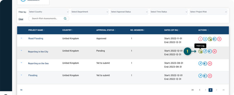 Risk Assessment Log - Riskpal - The Online Risk Assessment Platform