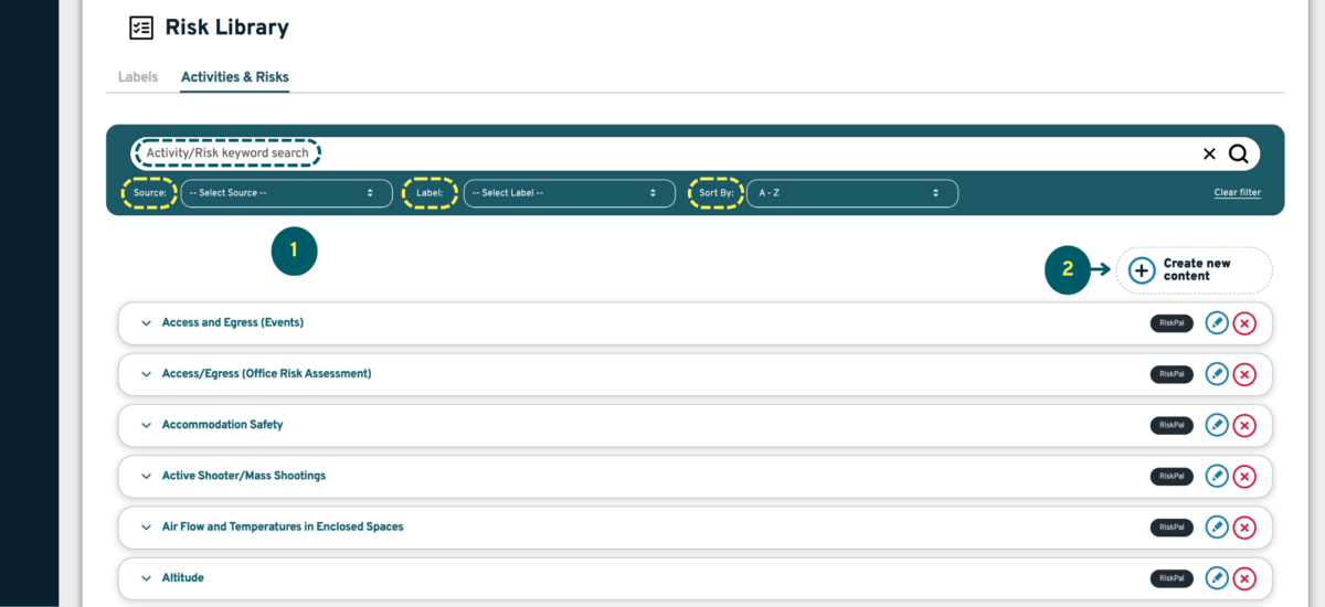 Risk Library - Riskpal - The Online Risk Assessment Platform